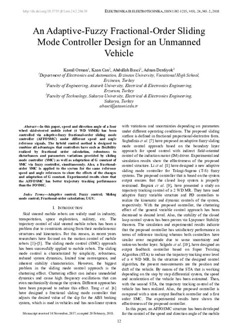 An Adaptive Fuzzy Fractional Order Sliding Mode Controller Design For An Unmanned Vehicle