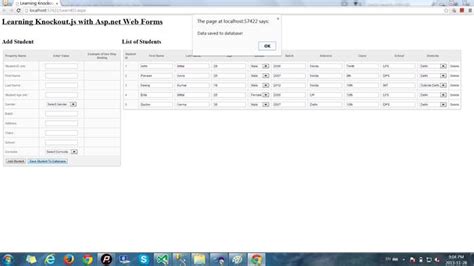 introduction to knockout js and crud operations in asp web forms using knockout js code teddy