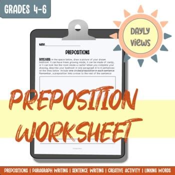 Preposition Practice Preposition Paragraph Preposition Worksheet Prepositions