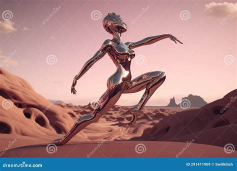 женщина робот танцующая в пустыне развитие искусственного интеллекта и блеск механическая
