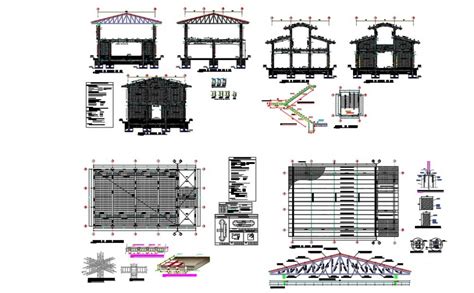 Roof Truss Detail Elevation And Plan 2d View Cad Construction Unit Autocad File