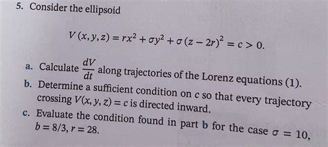 Solved 5 Consider The Ellipsoid