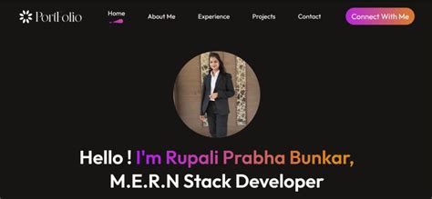 Html Css Reactjs Frontenddevelopment Webdesign Portfoliowebsite Rupali Prabha Bunkar