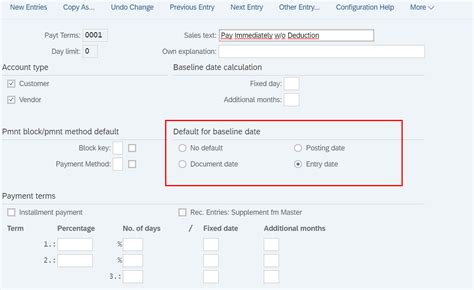 Solved How To Configure Default Baseline Date For Payment Sap