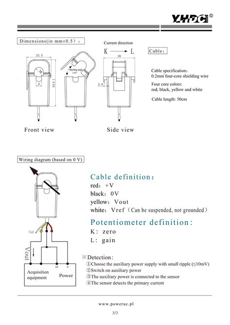 Split Core Current Sensor Hsts016l Rated Input ±10a ±20a ±30a ±50a ±10