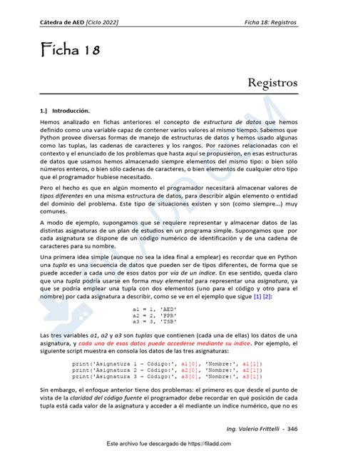Ficha 18 2022 Registros Python Pdf Python Lenguaje De Programación Programación