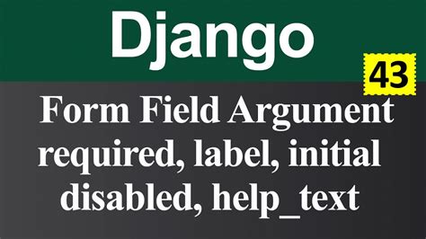 Form Field Argument In Django Hindi Youtube