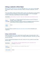 Citing A Website In MLA Style Pdf Citing A Website In MLA Style An MLA Works Cited Entry For A