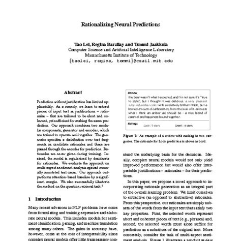 rationalizing neural predictions acl anthology