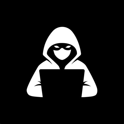 White Hacker Logo On Black Background Vector Illustration 27570309