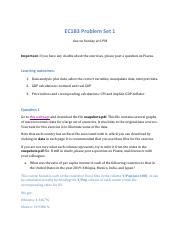 Problem Set 1 Guideline Solutions Pdf EC1B3 Problem Set 1 Due On Sunday At 6 PM Important If