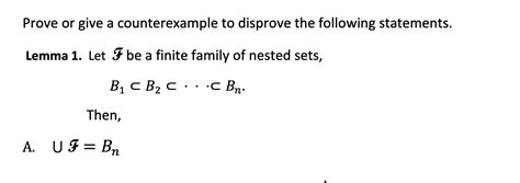 solved prove or give a counterexample to disprove the
