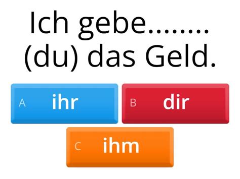 Personalpronomen Im Dativ Test