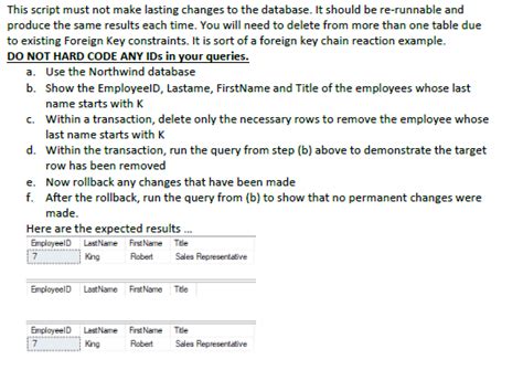 Solved The Language Is T Sql The Northwind Database