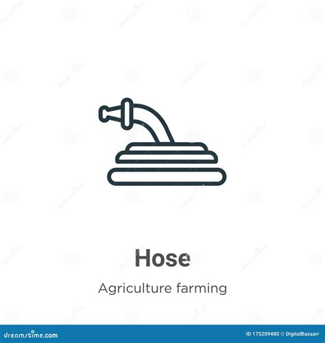 Hose Outline Vector Icon Thin Line Black Hose Icon Flat Vector Simple