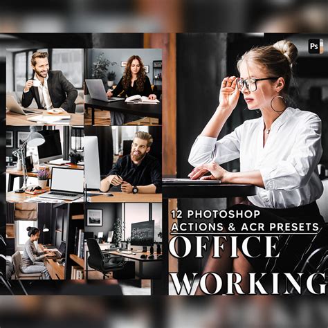 12 Photoshop Actions Office Working Ps Action Business Acr Preset Corporate Ps Filter Atn