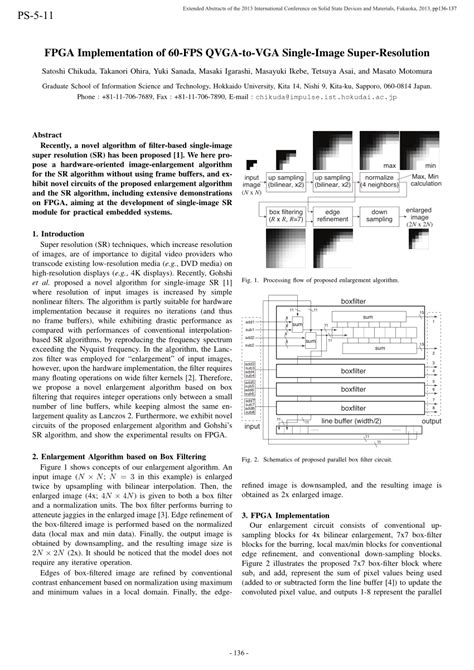 Pdf Fpga Implementation Of 60 Fps Qvga To Vga Single Image Super Resolution