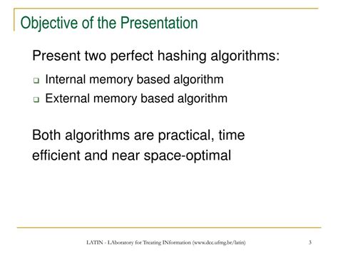 Ppt Near Space Optimal Perfect Hashing Algorithms Powerpoint