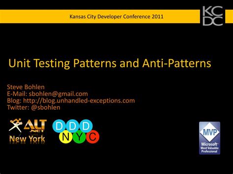 Ppt Unit Testing Patterns And Anti Patterns Powerpoint Presentation