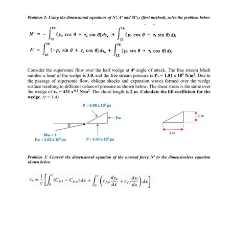 Solved Problem Using The Dimensional Equations Of N A Chegg