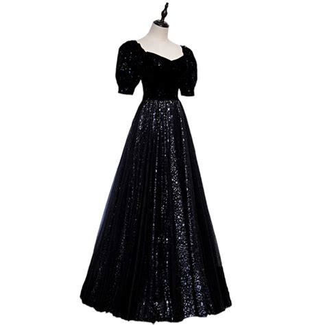 Plus Size Black Puff Sleeve Evening Dress Hello Curve