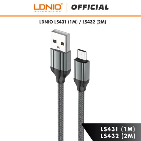 Ldnio Ls431 1m Ls432 2m 2 4a Fast Charge Data Cable [compatible With Iph Micro Usb Type C