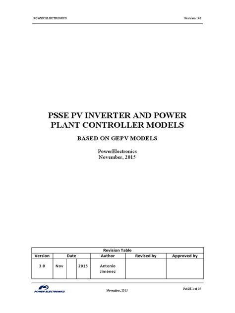 Psse Pv Pdf Power Electronics Power Inverter