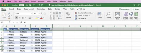 How To Hide And Unhide Columns And Rows In Excel Layer Blog