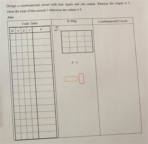Solved Design A Combinational Circuit With Four Inputs And