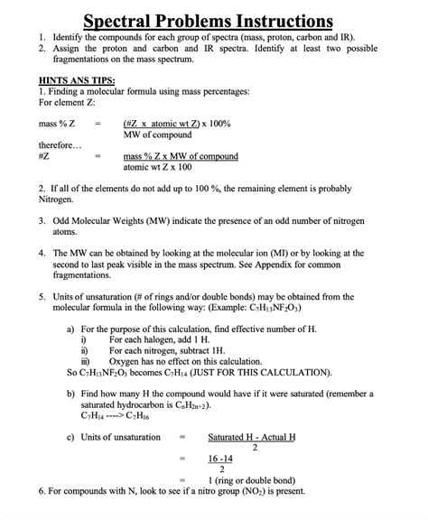 Solved Spectral Problems Instructions Identify The Chegg