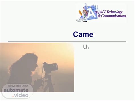 Camera Basics Automate Video
