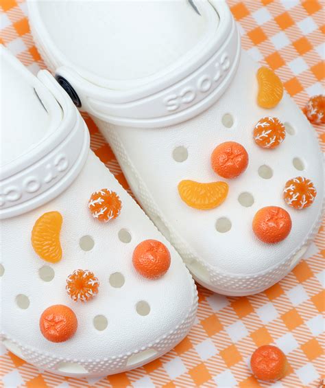 티는샵 상큼 오렌지 귤 신발 실내화 꾸미기 파츠 세트 모음 커플 우정