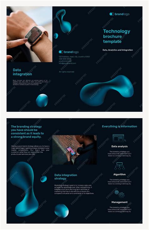 Modèle De Brochure Technologique Ensemble De Style Psd à Trois Volets Psd Premium