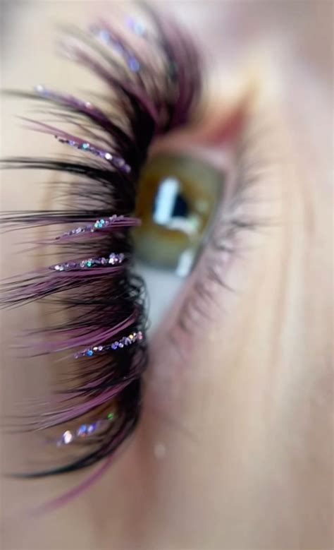 Lash Extensions Ideas With Color Glitter Lash Extensions Eyelashes