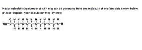 Solved Please Calculate The Number Of ATP That Can Be Chegg Com