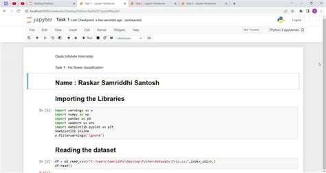 Samriddhi Raskar On Linkedin Irisflowerclassification Task1 Datascience Oasisinfobyteinternship