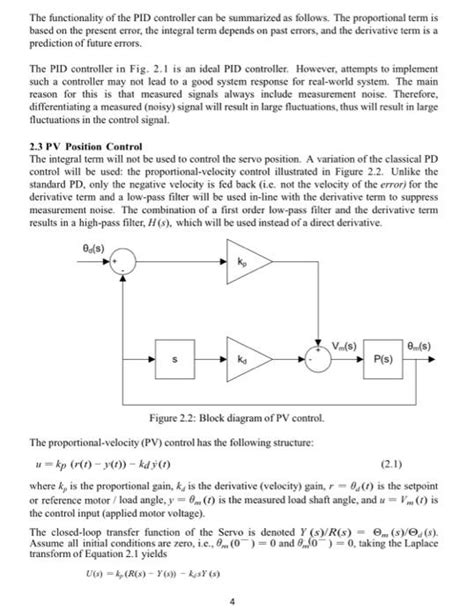 Solved Servo Model The Servo Voltage To Position Chegg