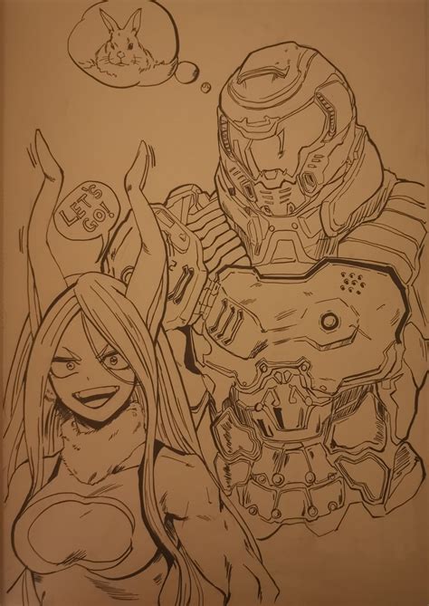 Doom Slayer With Miruko From Mha Never Posted This Here Before So Might As Well R Doom