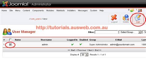 Joomla Super Administrator Password Reset Web24