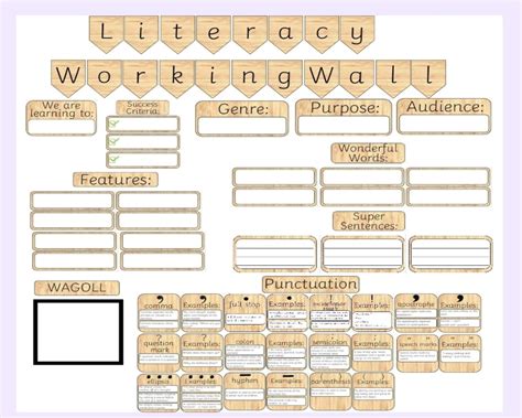 Digital Literacy And Maths Natural Working Wall Displays Etsy