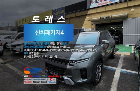 토레스 신차검수 레이니블루썬팅 유리막코팅 Ppf Qxd8000 으로 구성된 더모스트 신차패키지4 미사강변신도시에서 고양일산덕양구