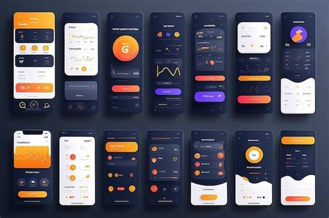 Premium Photo Different Ui Ux Gui Screens Fitness App And Flat Web