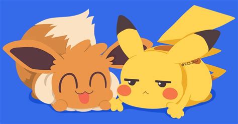 Eevee And Pikachu Kiss
