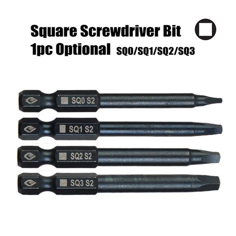 [hot Jollibee] 65mm Sq0 Sq1 Sq2 Square Head Screwdriver Bits Set Hex Shank Magnetic Screwdriver