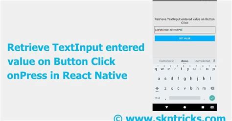 Retrieve Textinput Layout Entered Value In React Native