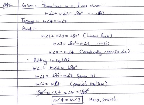 Solved 4 Given Three Lines M N And As Shown M MLl M 2 180 4 N Course Hero