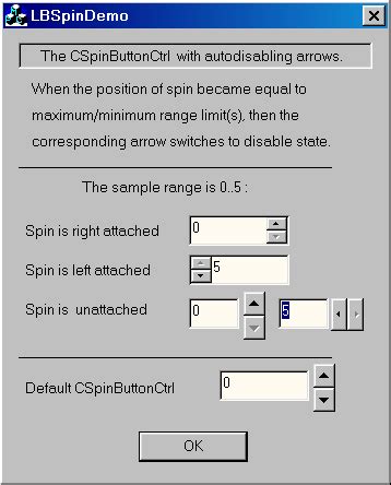 Owner Drawn Spin Button Control With Autodisabling Arrow Buttons
