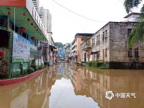 持续强降雨 广东梅州河水暴涨淹没村镇 天气图集 中国天气网