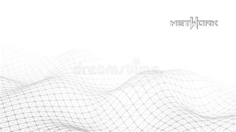Abstract Background Neural Network Vector Perspective Grid On White Background 3d Vector