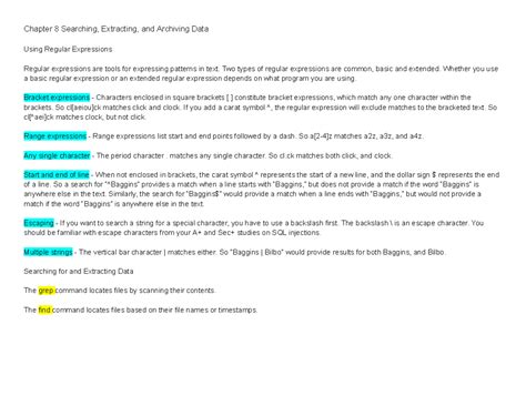 Linux Foundations Chapter 8 Chapter 8 Searching Extracting And Archiving Data Using Regular